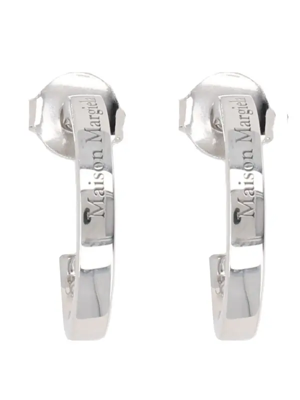 MAISON MARGIELA Orecchini Con Logo - Silver