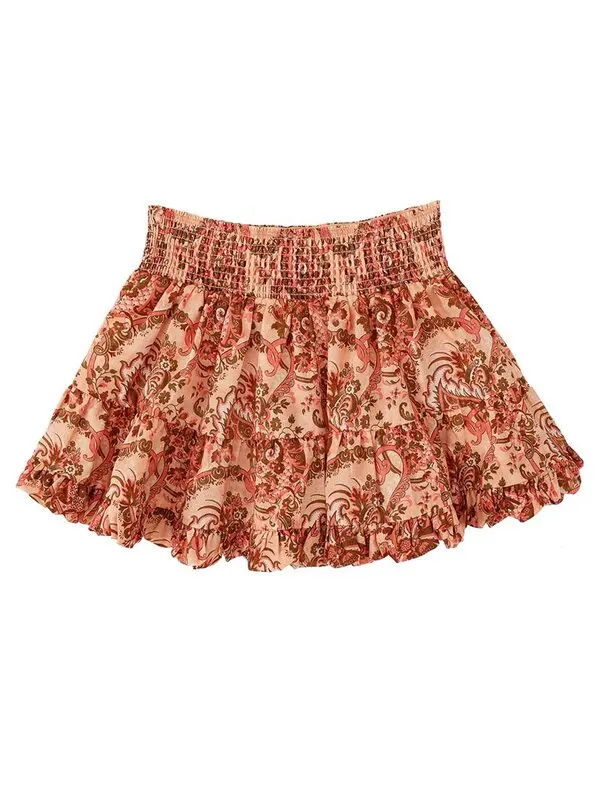 Zimmermann Gathered A-line Mini Skirt With Puff Hem - Rosa