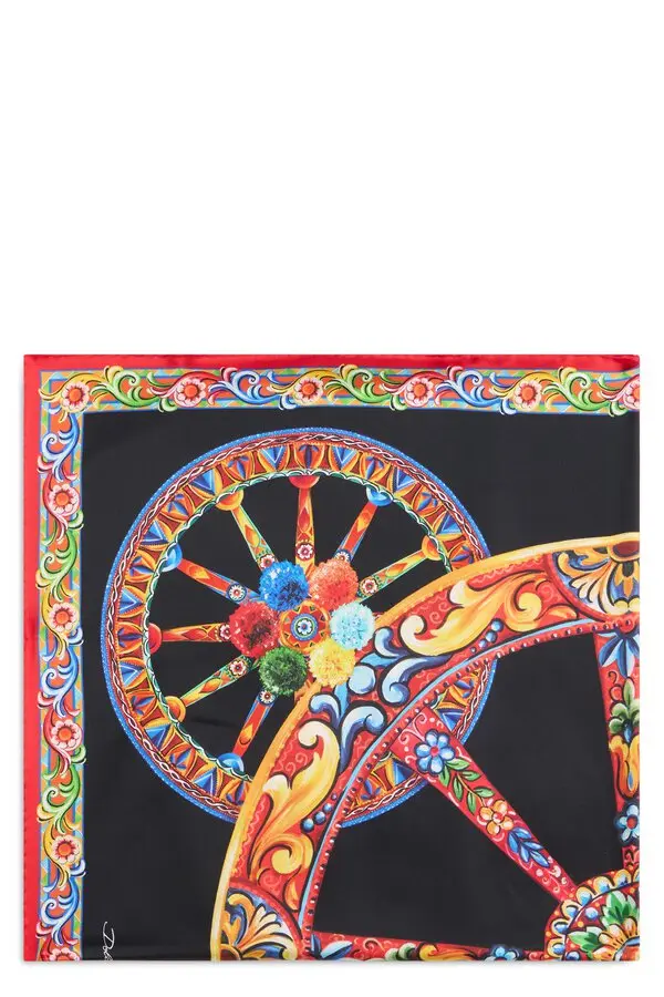 Dolce & Gabbana Elegant Scarf With Colorful Wheel Design - Multicolor