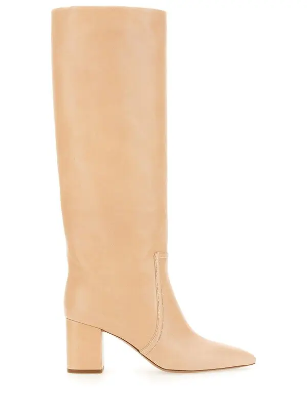 Paris Texas Knee-high Leather Boots - Beige