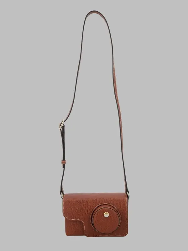 Longchamp Mini Camera Handbag Chic Crossbody Style - Buff