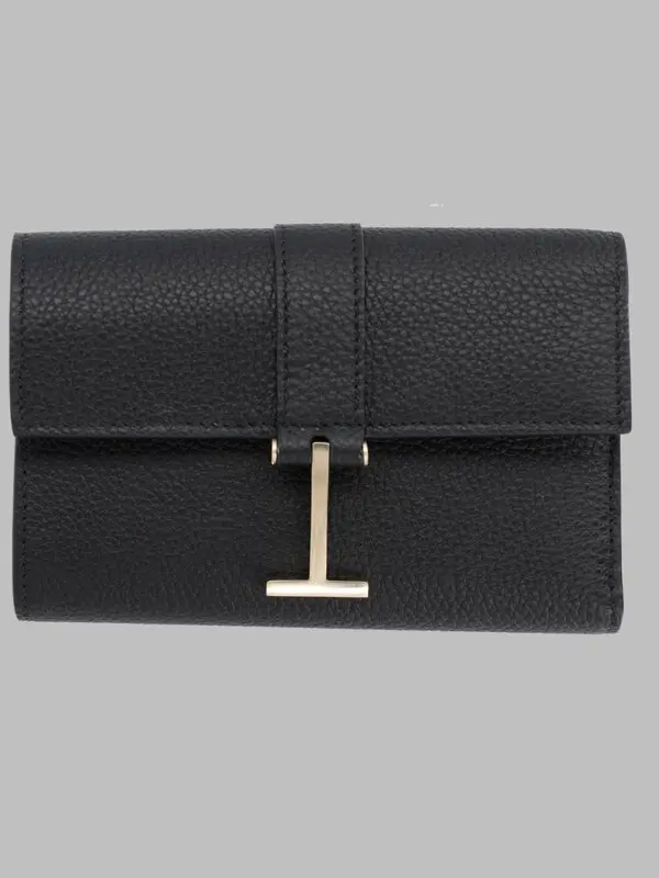 TOM FORD Leather Envelope Clutch Bag - Black