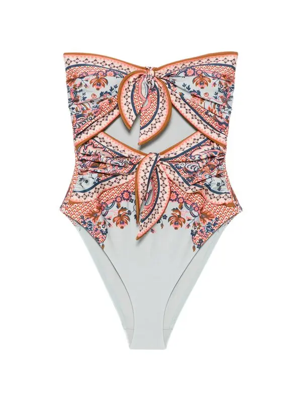 Zimmermann Mid-riff Cut-out Top With Removable Cups - Multicolor
