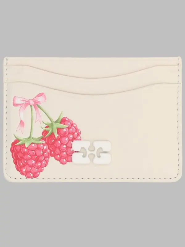 GANNI Mini Wallet Portacarte - Ivory