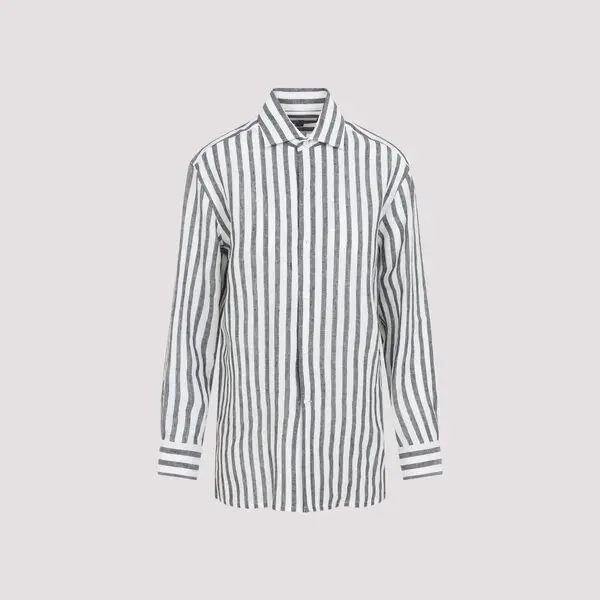 Ralph Lauren Striped Linen Shirt - Black
