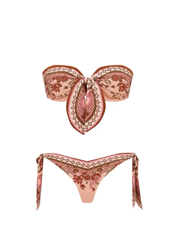 Zimmermann Printed Triangle Bikini - Rosa