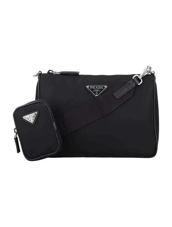 Prada Refined Mini Handbag With Adjustable Strap - Nero