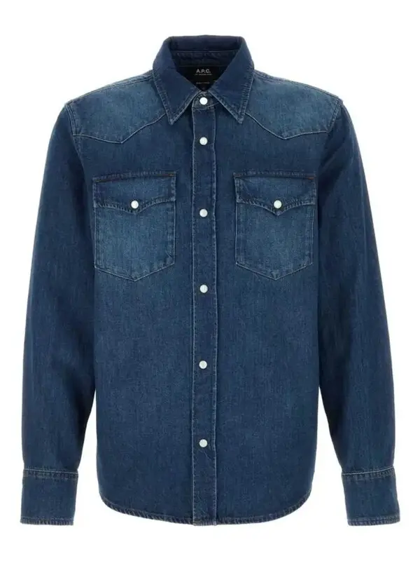 A.p.c. Cotton Western Shirt With Button-up Front And Chest Pockets