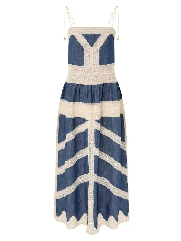 Zimmermann Embroidered Lace Midi Dress - Blu
