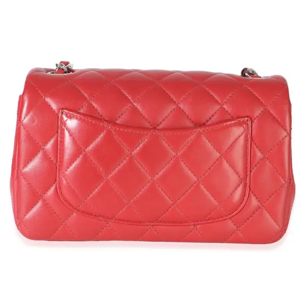 Chanel Quilted Lambskin Rectangular Classic Flap Bag - Red