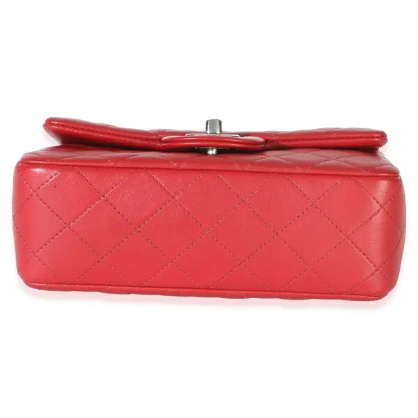 Chanel Quilted Lambskin Rectangular Classic Flap Bag - Red
