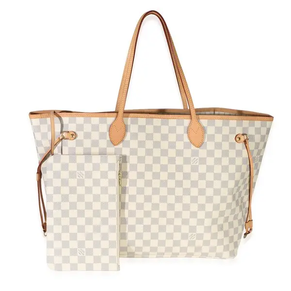 LOUIS VUITTON Damier Azur Canvas Neverfull Gm - Beige