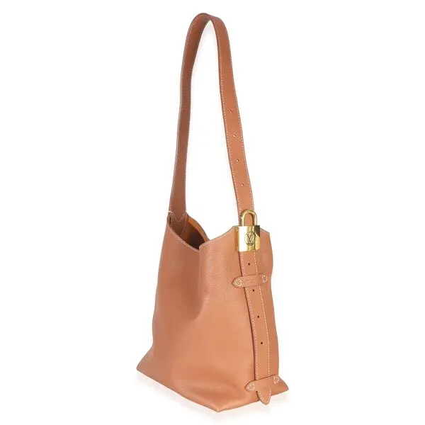 LOUIS VUITTON Grained Calfskin Hobo Pm Shoulder Bag - Brown