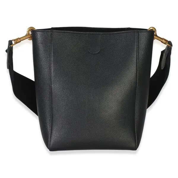 Celine Soft Grained Calfskin Sangle Bucket Bag - Black