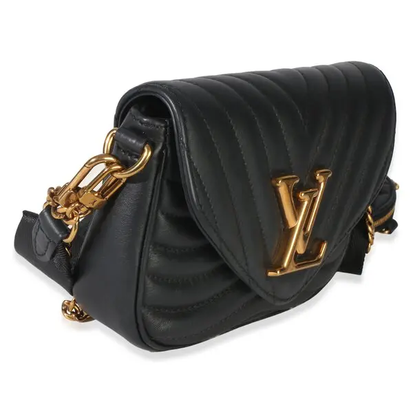 LOUIS VUITTON Calfskin New Wave Multi Pochette Crossbody Bag - Black