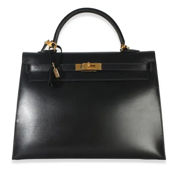 Hermès Box Sellier Kelly 35 Handbag - Black