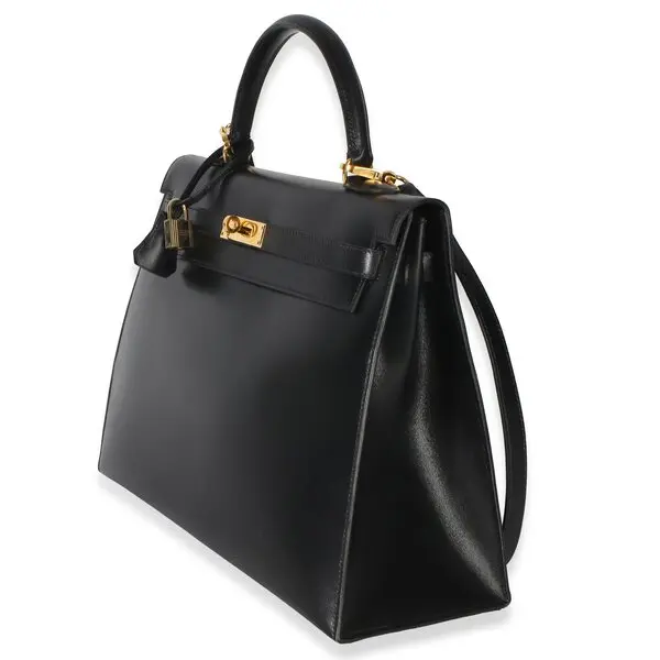 Hermès Box Sellier Kelly 35 Handbag - Black