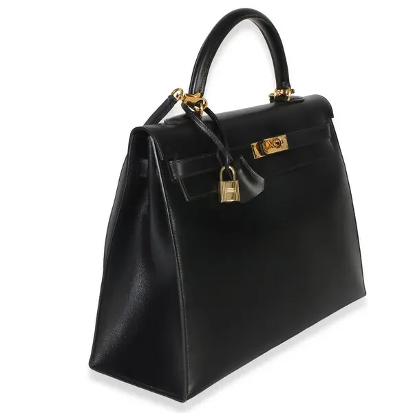 Hermès Box Sellier Kelly 35 Handbag - Black