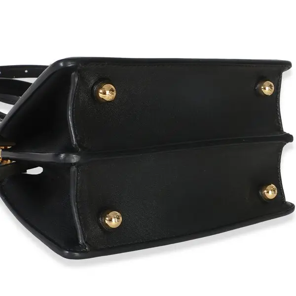 Fendi Shiny Nappa Petite Peekaboo I See U Satchel - Black