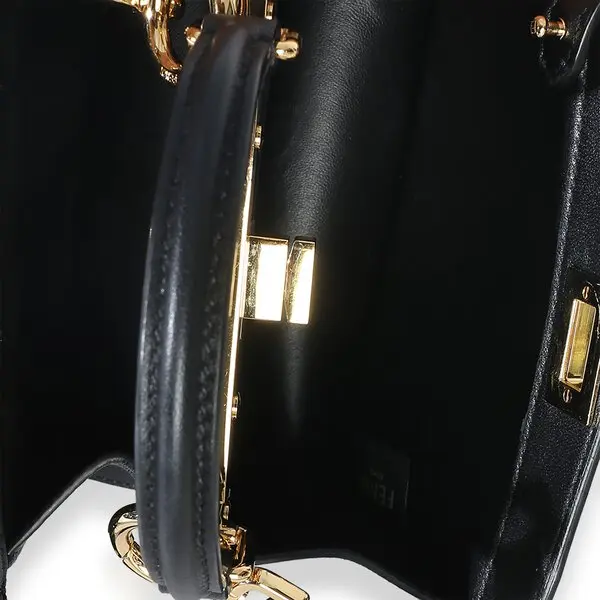 Fendi Shiny Nappa Petite Peekaboo I See U Satchel - Black