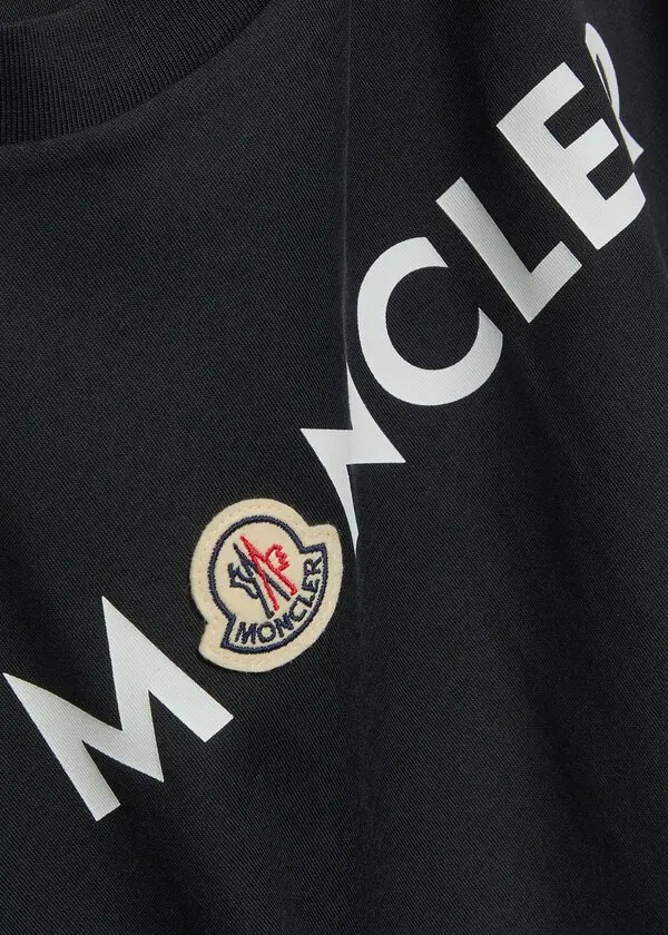 Moncler Logo-print And Appliquéd Cotton T-shirt - Navy