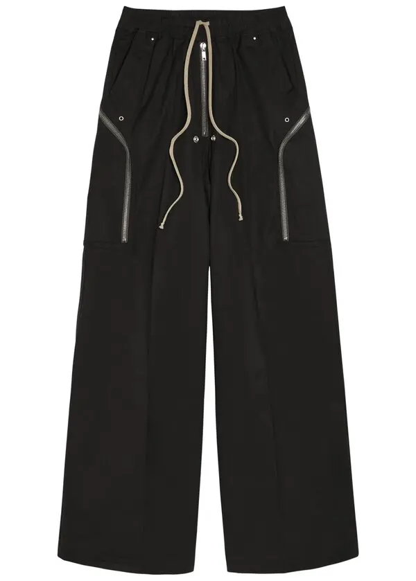 Rick Owens Heizer Belas Cotton-poplin Wide-leg Trousers