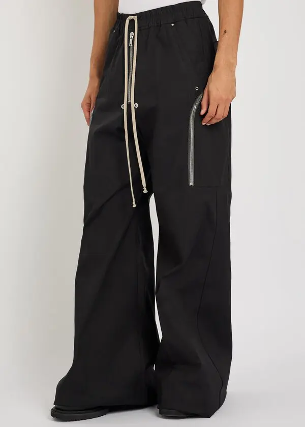 Rick Owens Heizer Belas Cotton-poplin Wide-leg Trousers