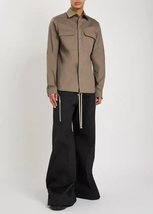 Rick Owens Heizer Belas Cotton-poplin Wide-leg Trousers