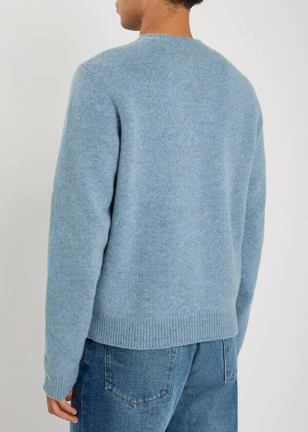 A.p.c. Logo Intarsia Mélange Knit Jumper