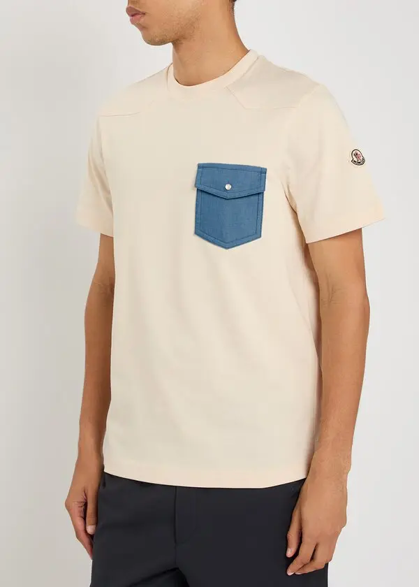 Moncler Patch-pocket Cotton T-shirt - Multicoloured 1