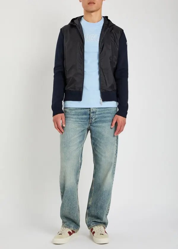 Moncler Hooded Shell And Cotton-blend Jacket