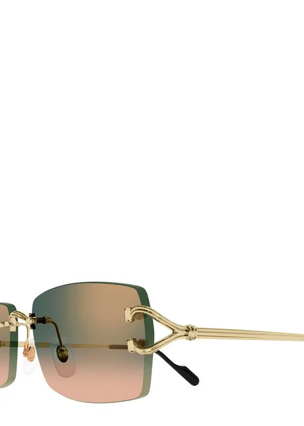 Cartier Rimless Rectangle-frame Sunglasses