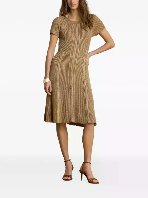 Ralph Lauren Cable Knit Ribbed Midi Dress
