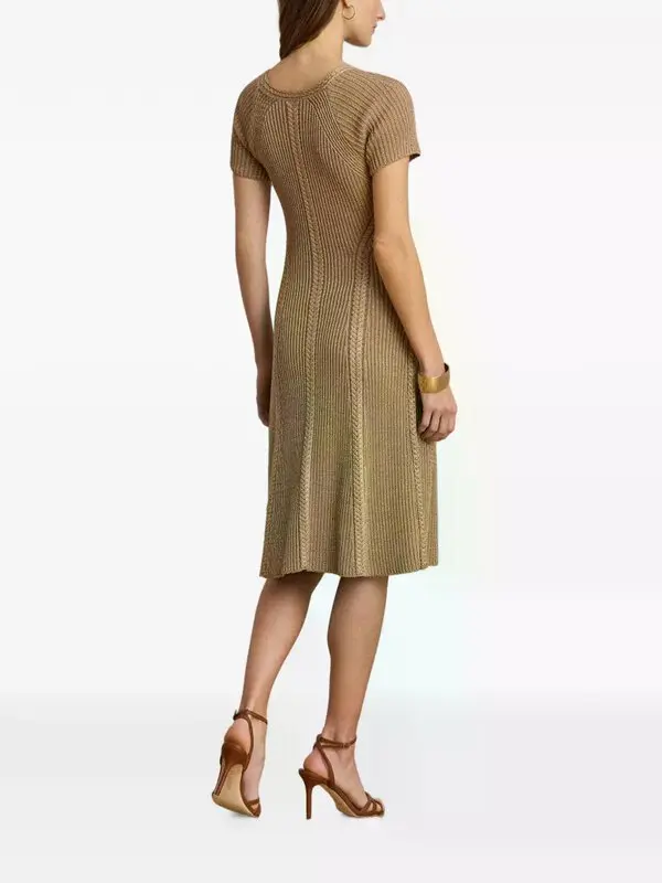 Ralph Lauren Cable Knit Ribbed Midi Dress