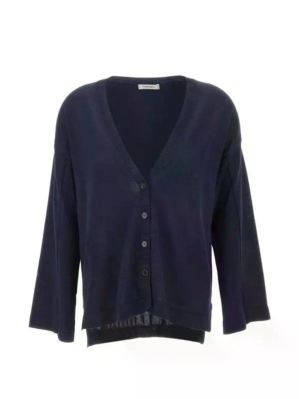 KANGRA Asymmetrical V-neck Cardigan