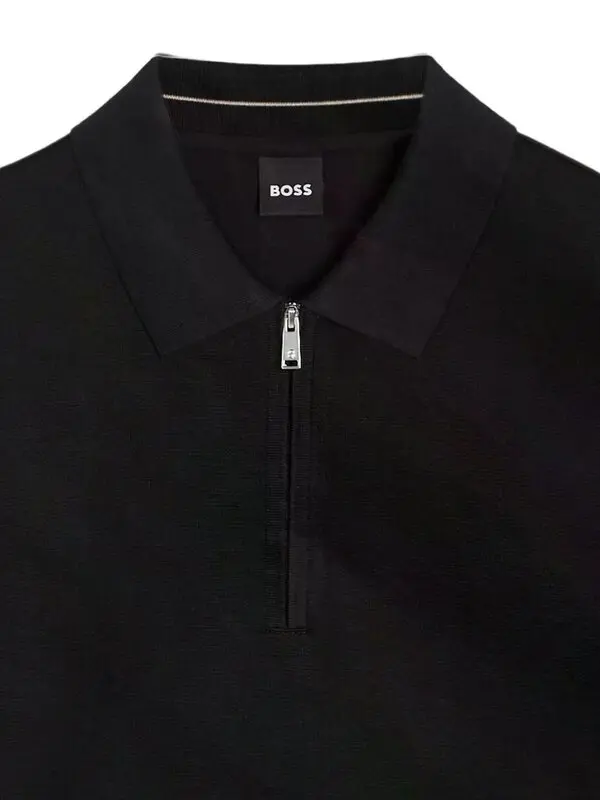 BOSS Zip-fastening Polo Shirt - Black