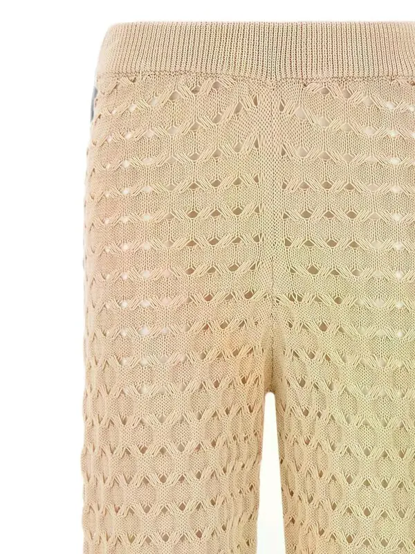 KANGRA Beige Openwork Knit Trousers