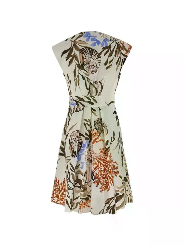 Marella Printed Sleeveless V-neck Wrap Dress