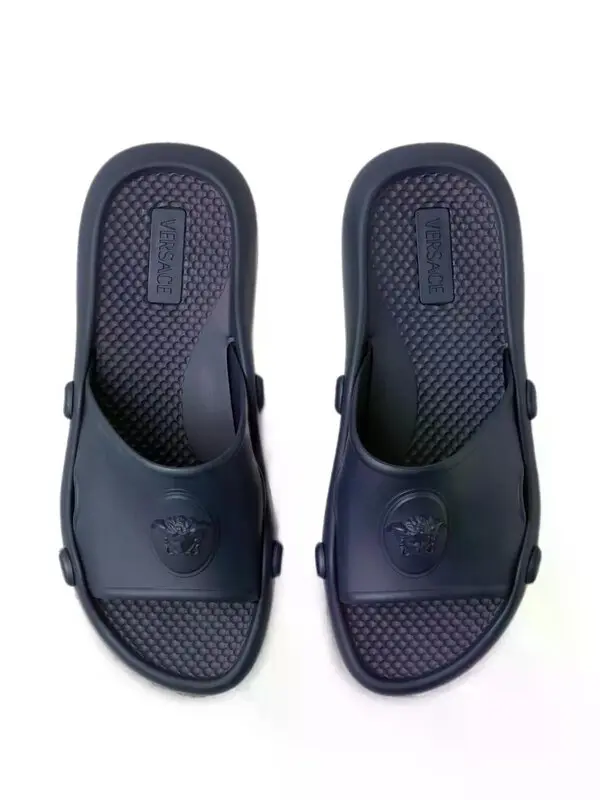 Versace Nettuno Rubber Slides With Medusa Cameo - Blue