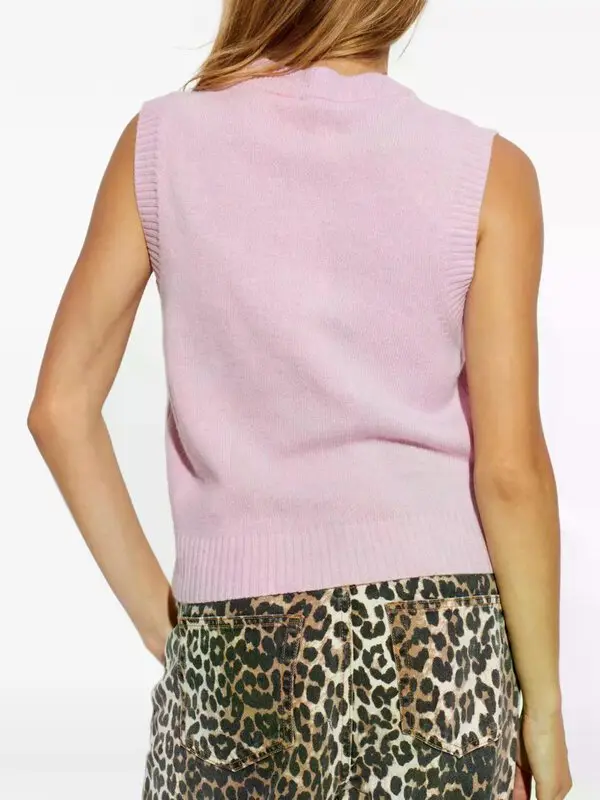 GANNI Strawberry Intarsia Knit Vest