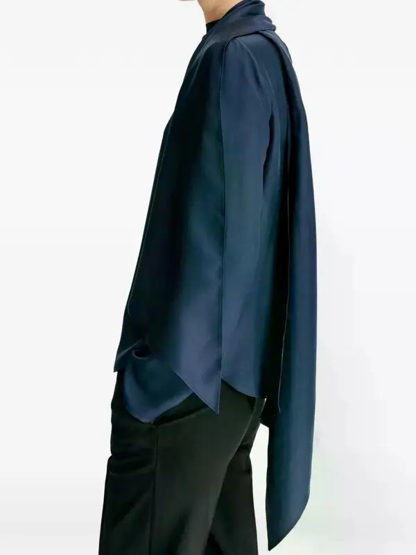 Loulou De Saison Gala Silk-twill Blouse - Blue
