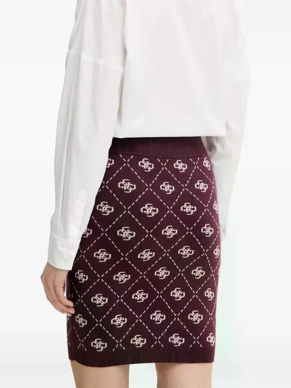 Guess Monogram Knit Diamond Pattern Mini Skirt