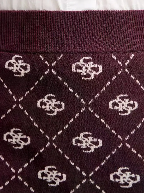 Guess Monogram Knit Diamond Pattern Mini Skirt
