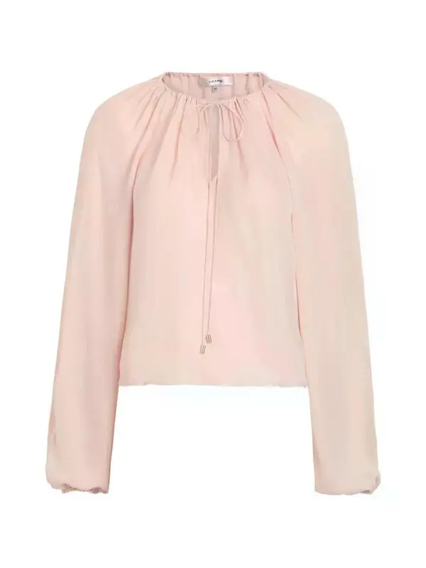 FRAME Balloon Tie-fastening Silk Blouse