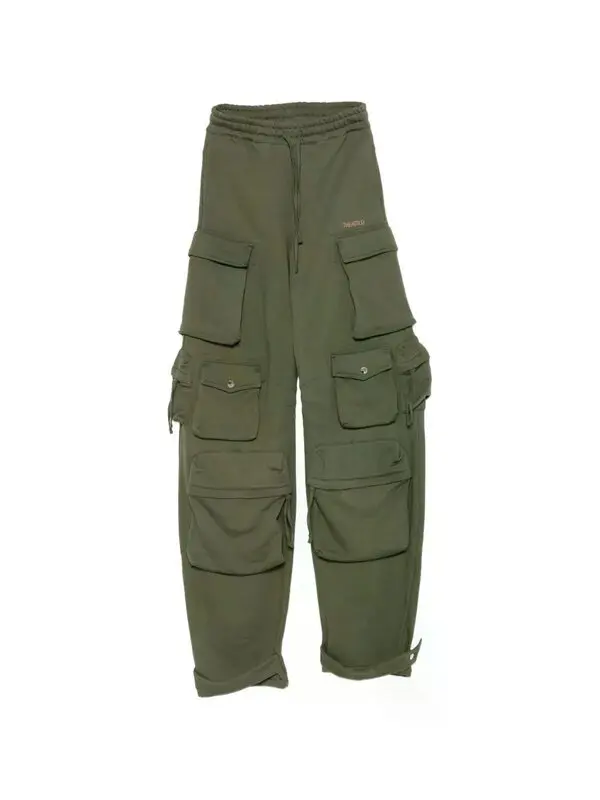 Attico Wide-leg Cargo-pocket Track Pants - Green