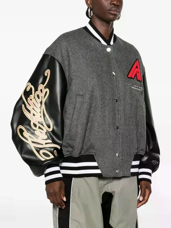 Attico Logo-patch Panelled Bomber Jacket