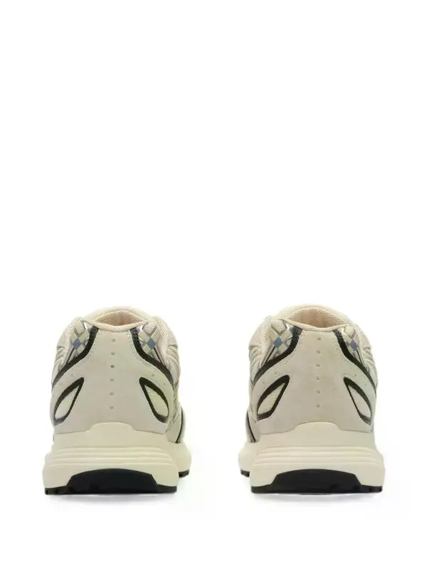 Burberry Eclipse Sneakers In Nylon, Suede, And Leather With Metallic Check Panels