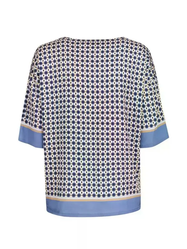 KANGRA Micro-print Crew-neck Blouse
