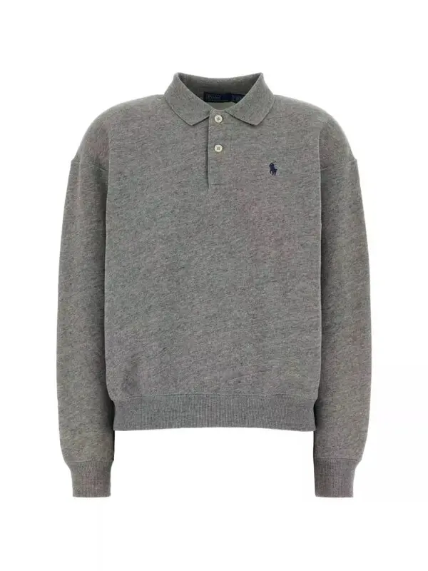 Polo Ralph Lauren Melange Effect Embroidered Logo Polo Shirt