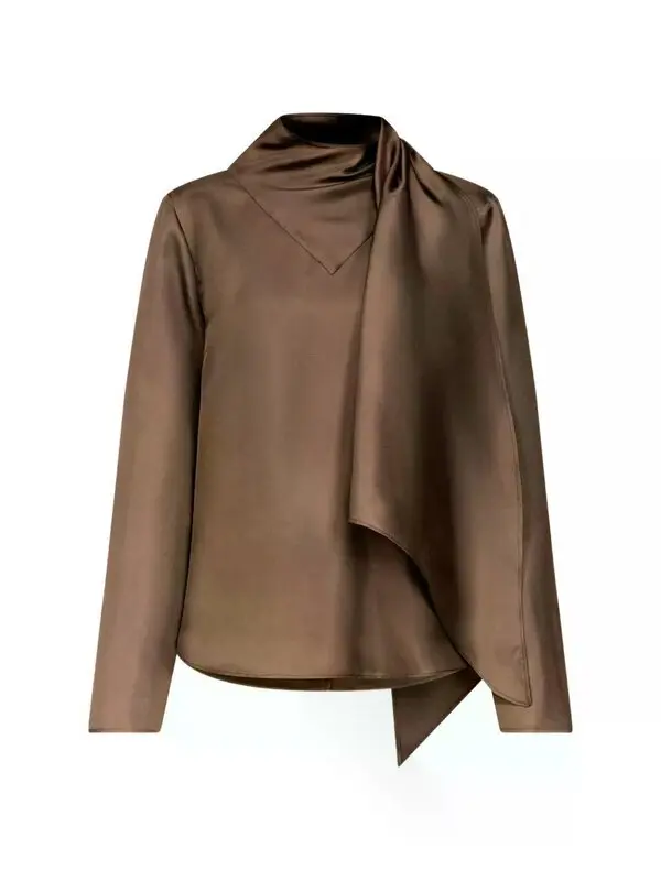 Loulou De Saison Gala Silk-twill Blouse - Brown